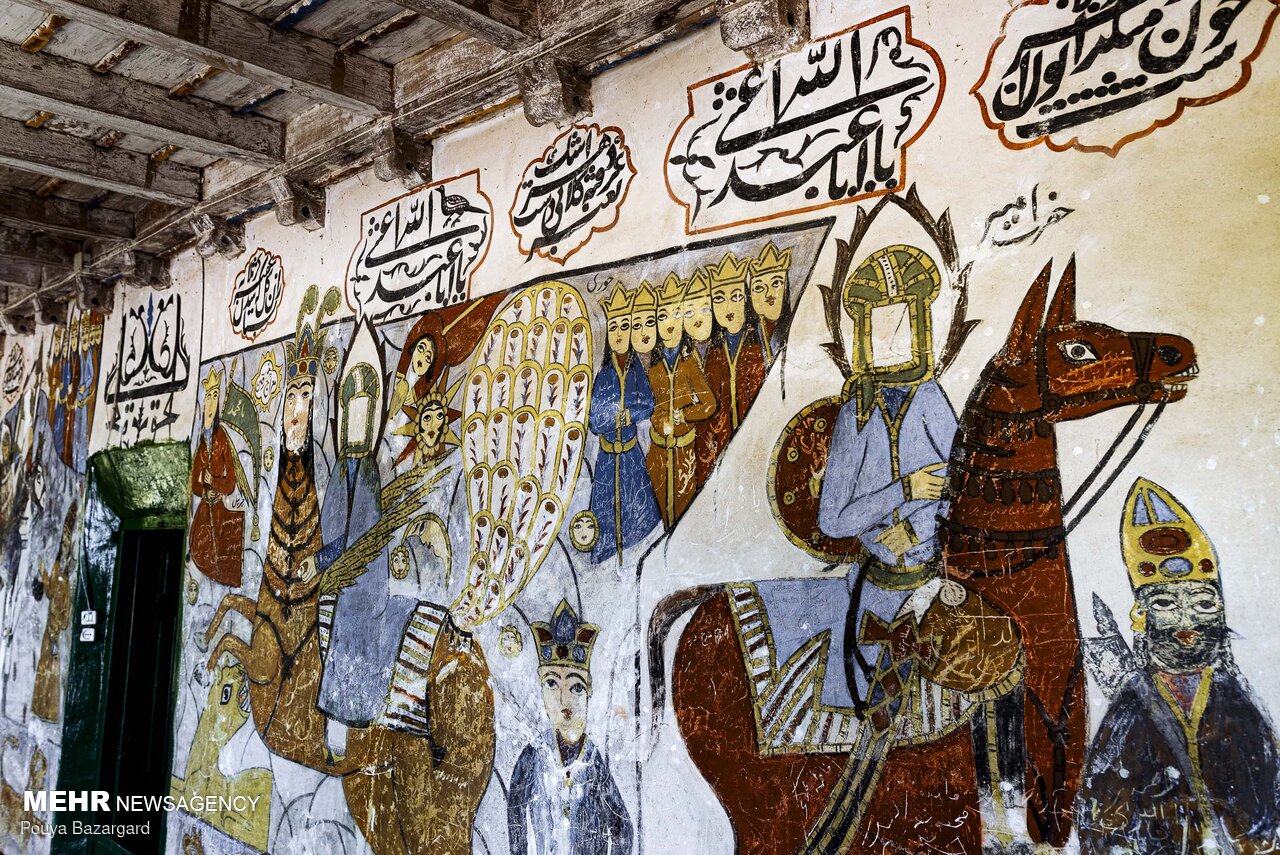 Mehr News Agency - Qajar-era paintings in Babajan Darreh Tomb in Gilan ...