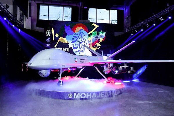 Mehr News Agency - VIDEO: Mohajer-10 drone with 2,000km flight range